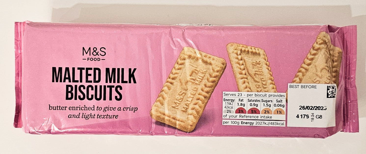 M&S Malted Milk Biscuits – Moriels Oasis Foods